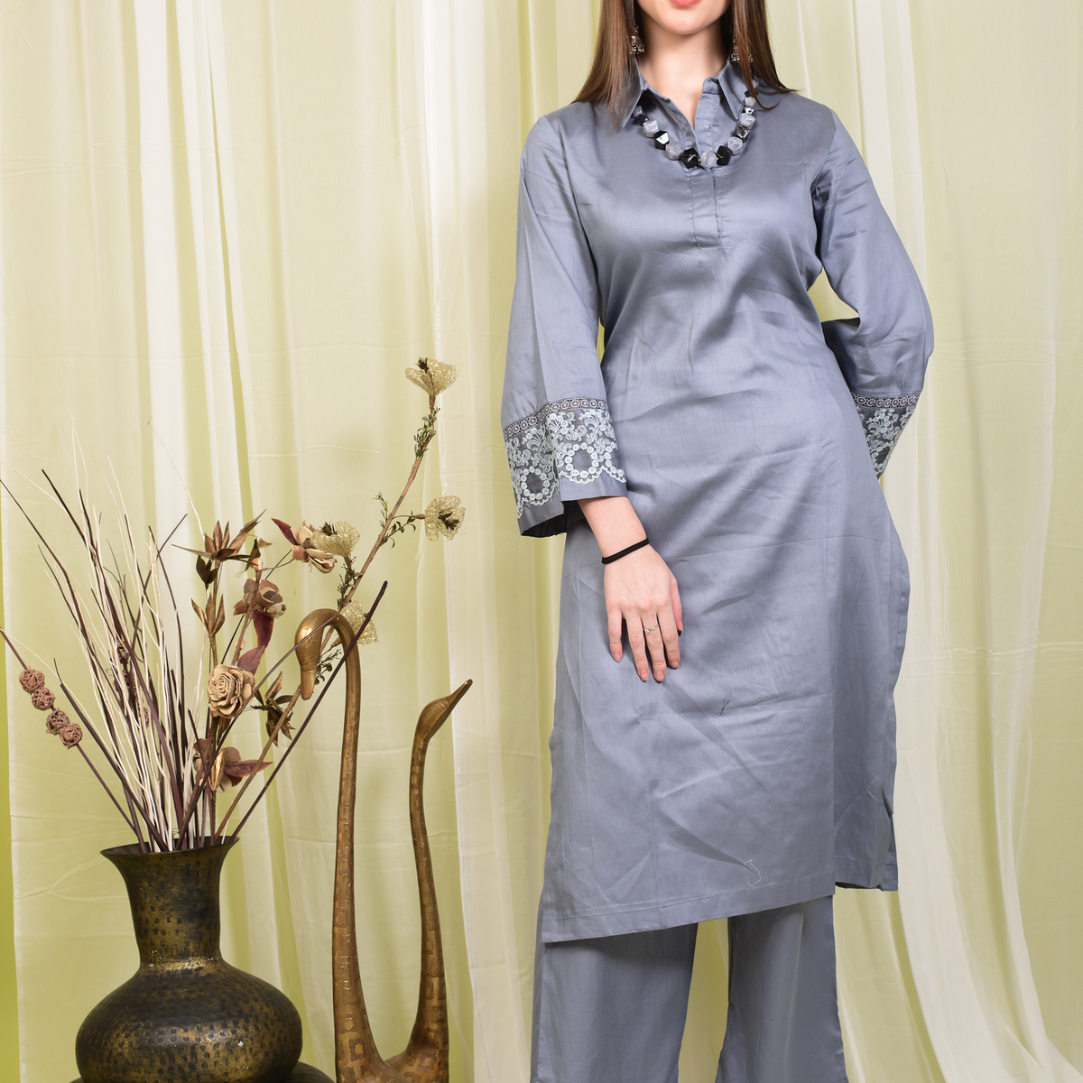 Grey Co-ord Set – Laalzari
