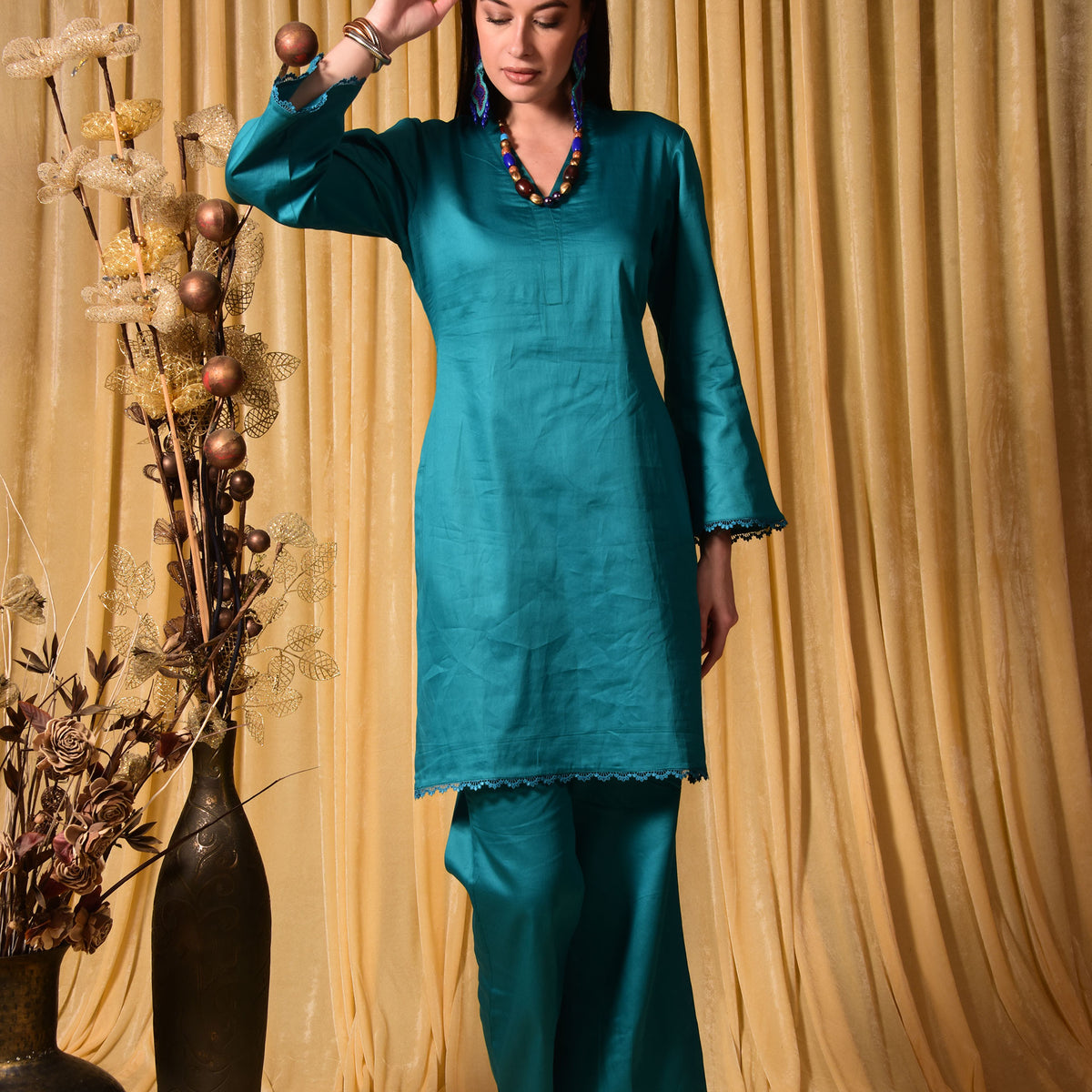 Rama Blue Coordinated Set – Laalzari