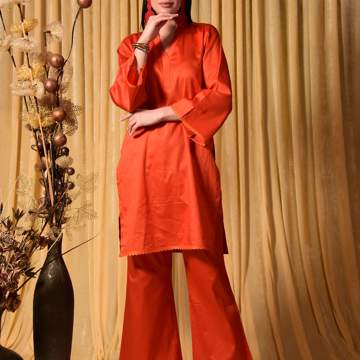 Orange Co-ord Set – Laalzari